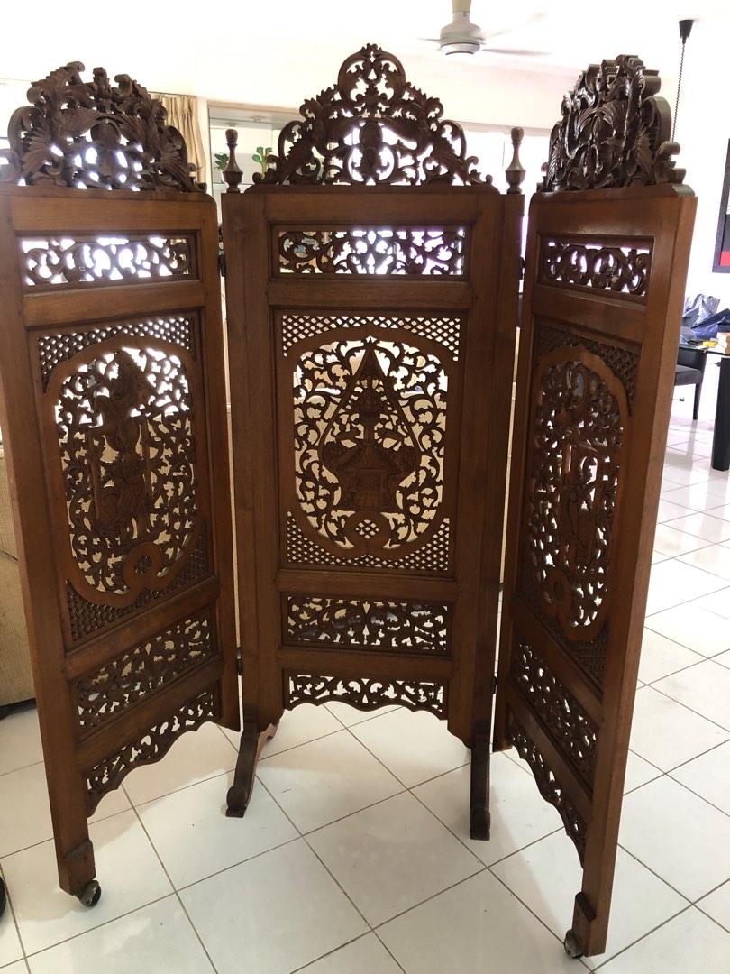 Balinese wooden screen, Furniture & Home Living, Home Decor, Other Home ...