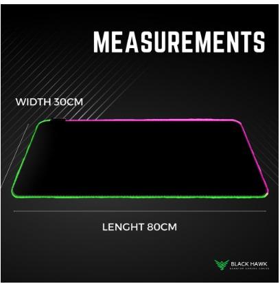 Black Hawk RGB Desk Mat | Mouse Pad | Gaming DeskMat | RGB Mouse Pad ...