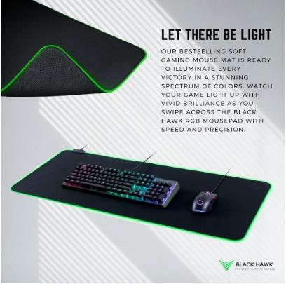 Black Hawk RGB Desk Mat | Mouse Pad | Gaming DeskMat | RGB Mouse Pad ...