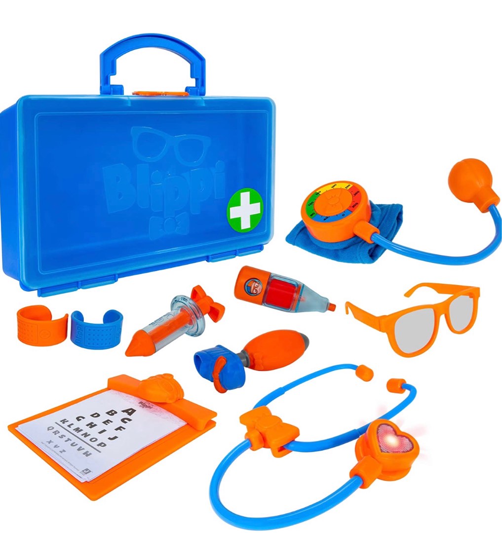 Blippi Doctor Playset - Stethoscope, Glasses, Blood Pressure Arm Band ...
