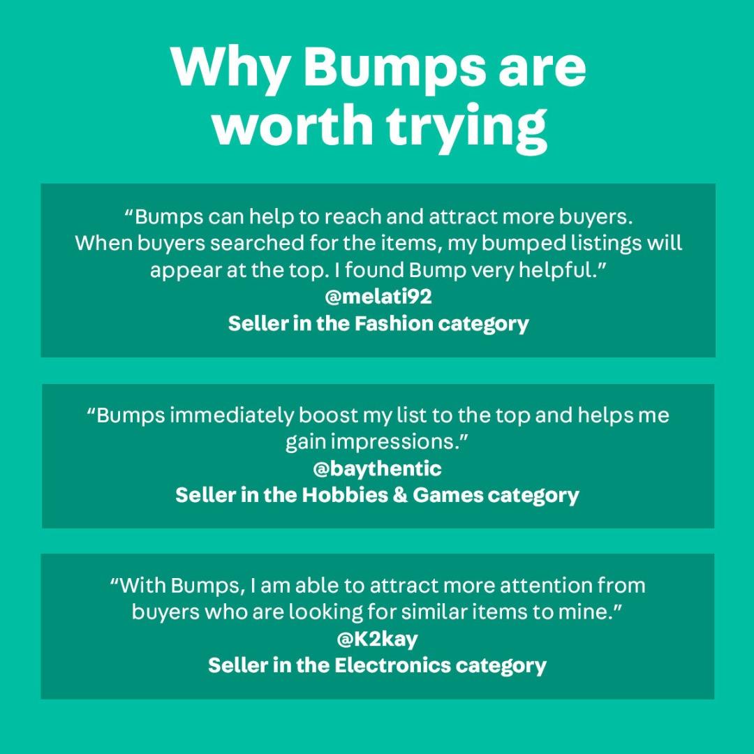 Bump for less than RM10 with a 30% discount, Announcements on Carousell