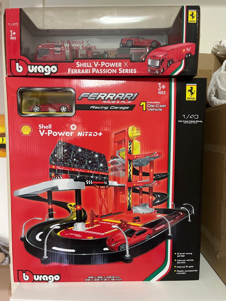 HOT DEAL! 2 sets of Burago Ferrari Shell V Power X Series, Hobbies ...