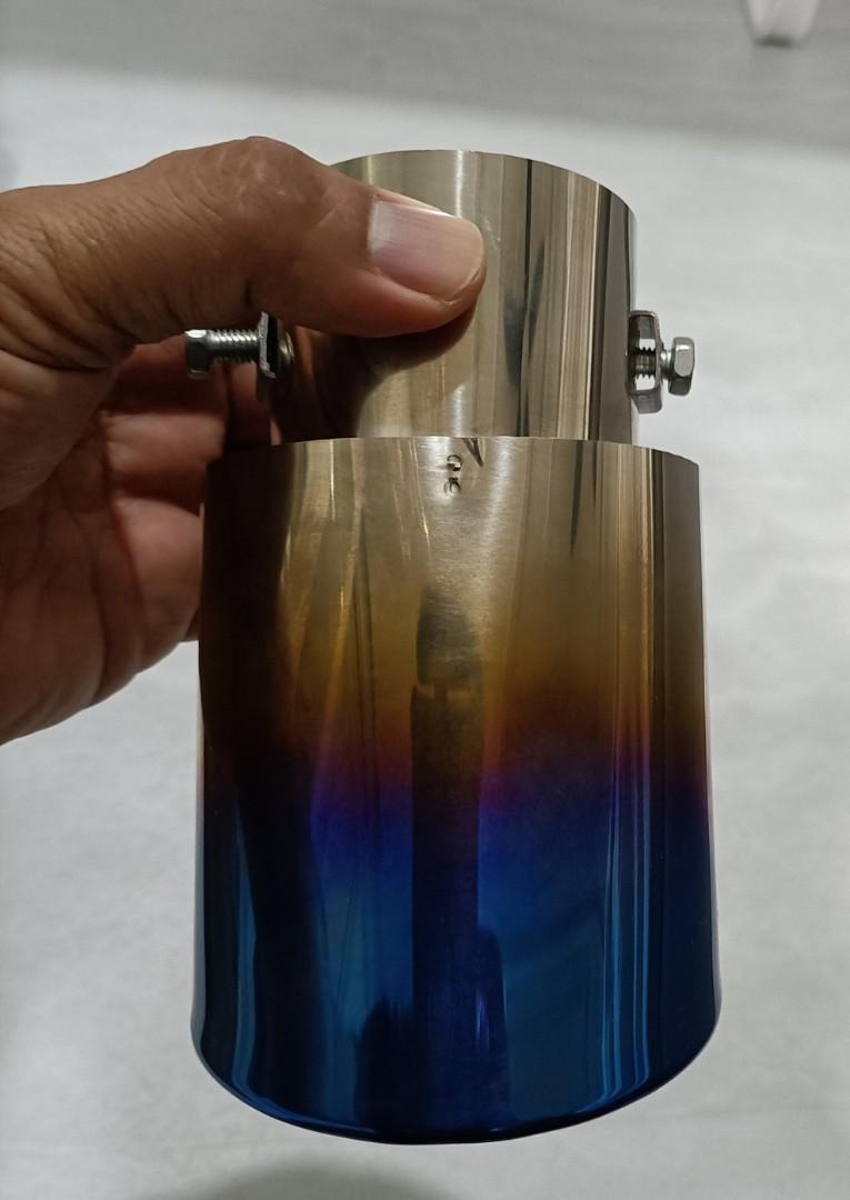 Burnt Blue Exhaust tip, Car Accessories, Accessories on Carousell