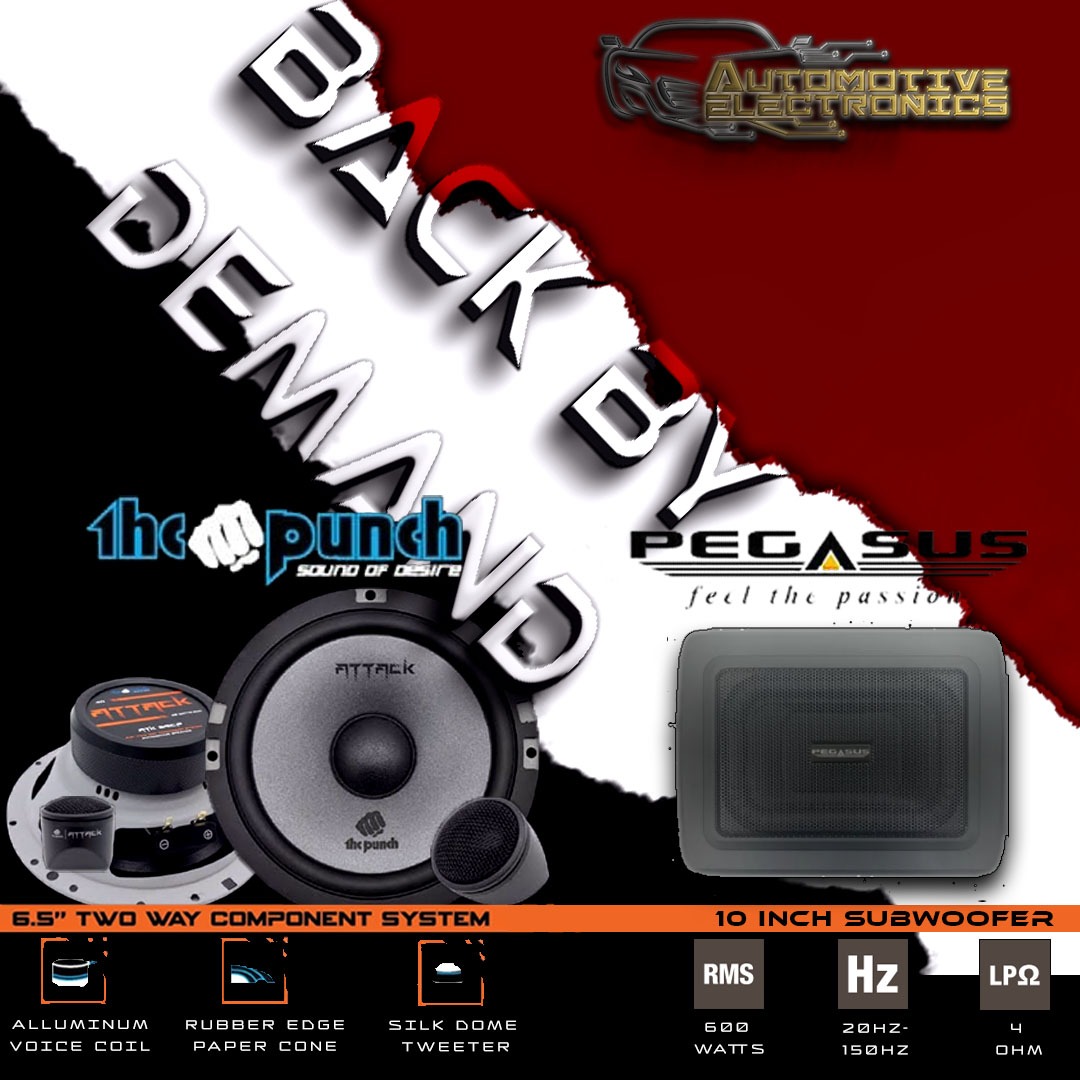 Car Audio System, The Punch Two Way Component system, Pegasus subwoofer ...
