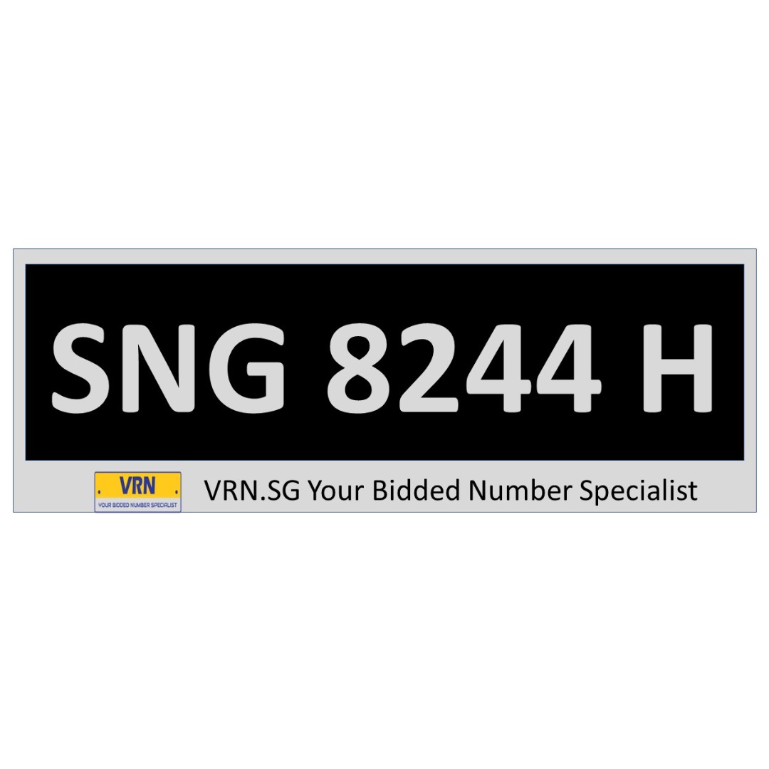 Car Number Plate for Sale: SNG 8244 H (SNG8244H), Car Accessories, Car ...