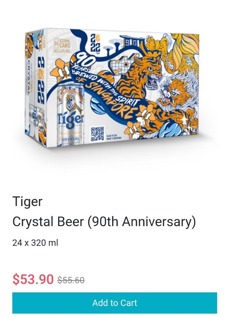 (Carton of 24) Tiger Beer Crystal Cans, Food & Drinks, Alcoholic ...