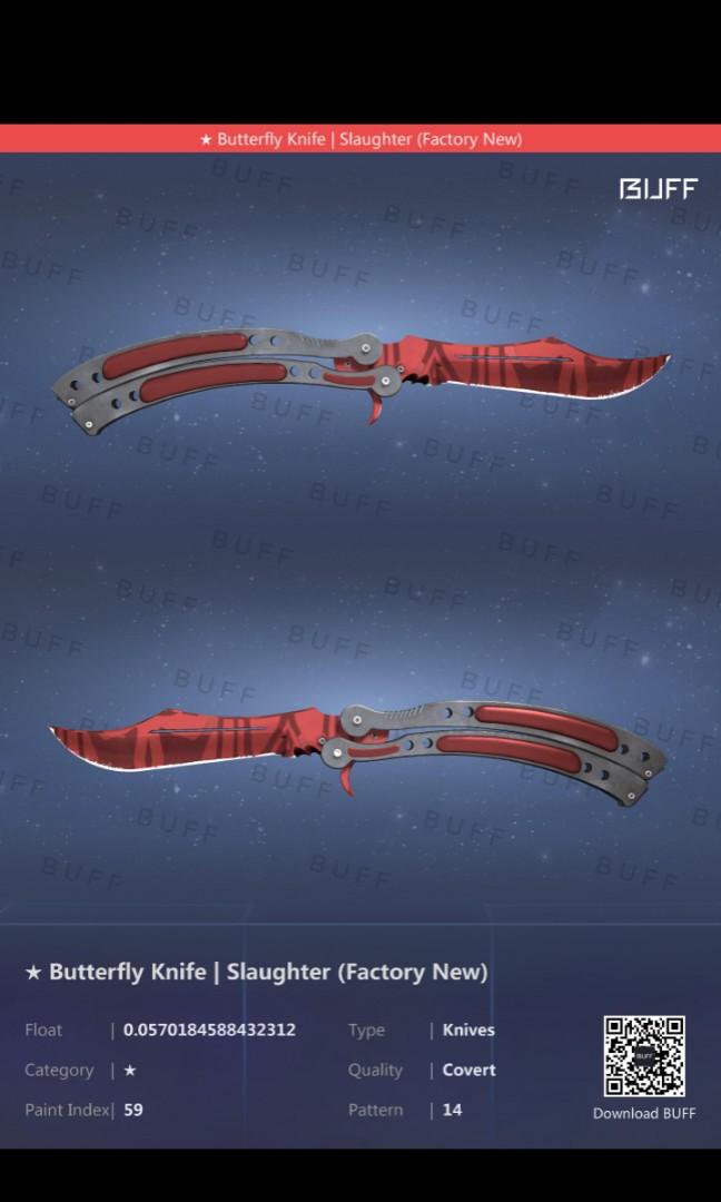 CSGO Butterfly Knife Slaughter FN, Video Gaming, Gaming Accessories, In ...