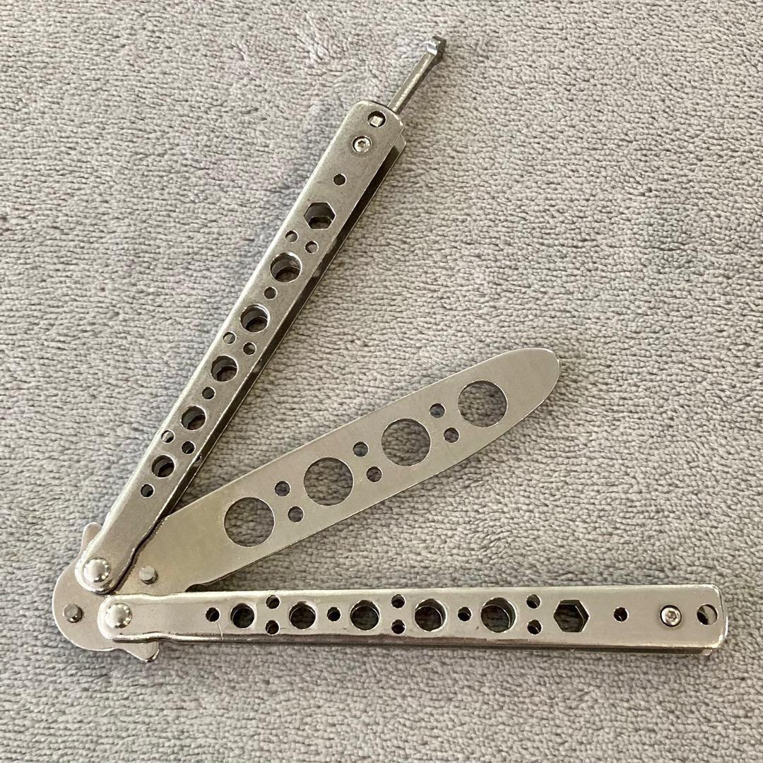 CSGO TF2 Butterfly Knife Balisong Knife Trainer black silver rainbow ...