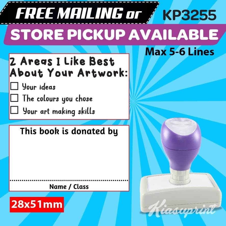 Customizable Rectangle Self Inking Stamp KP3255, Hobbies & Toys ...