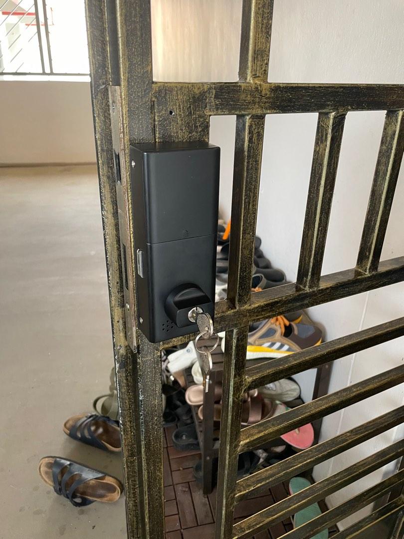 Digital gate lock HDB condo sleek design, Furniture & Home Living ...