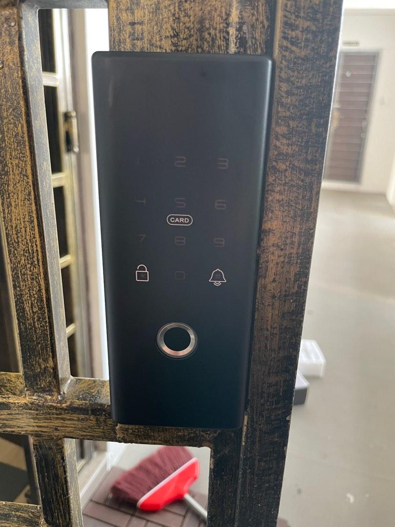 Digital gate lock HDB condo sleek design, Furniture & Home Living ...