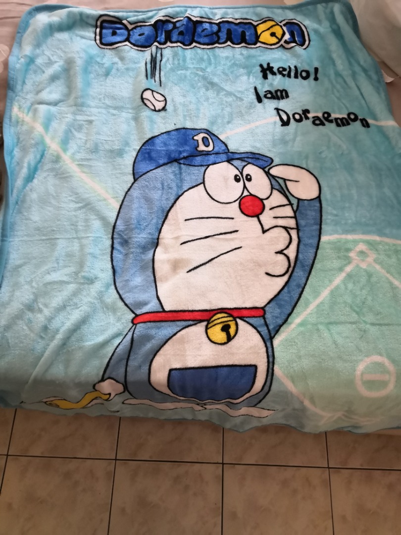 Doraemon blanket in blue, Furniture & Home Living, Bedding & Towels on ...