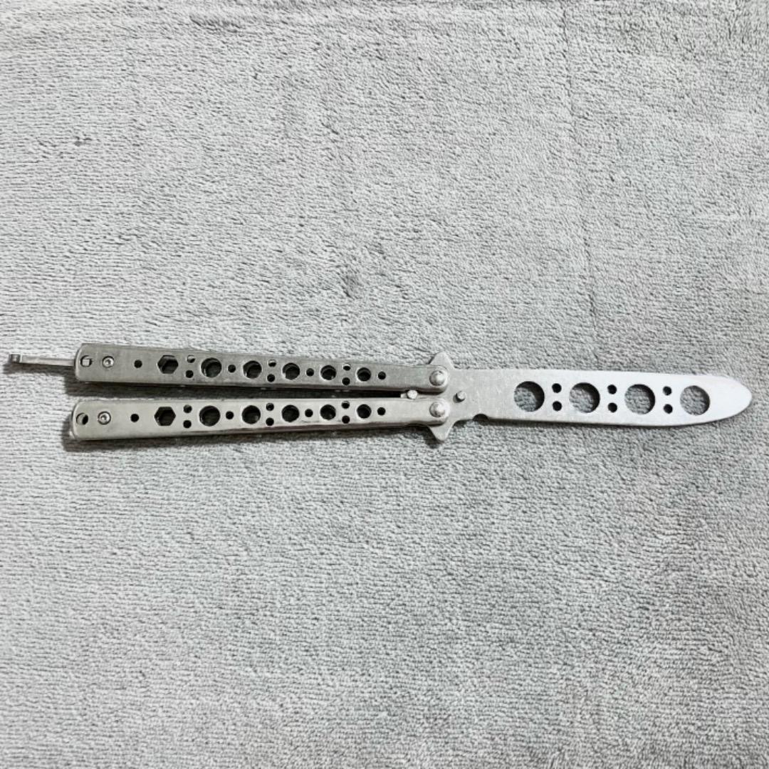 EDC Tactical Butterfly Knife Balisong Knife Trainer silver Training ...