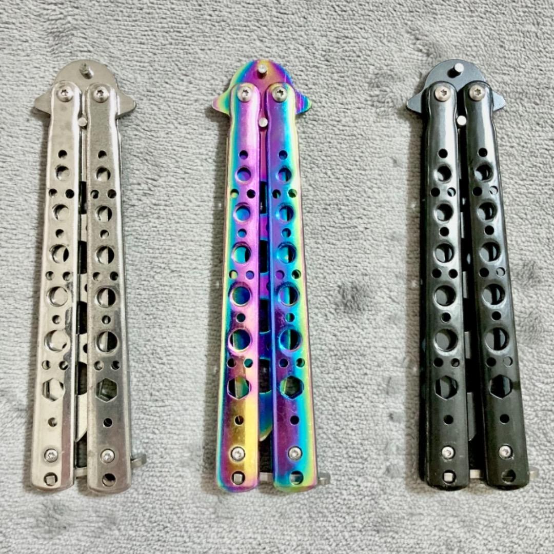 EDC Tactical Butterfly Knife Balisong Knife Trainer silver Training ...