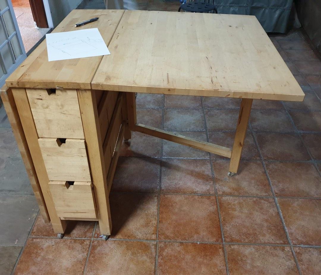 Foldable table with drawers (and wheels), Furniture & Home Living ...