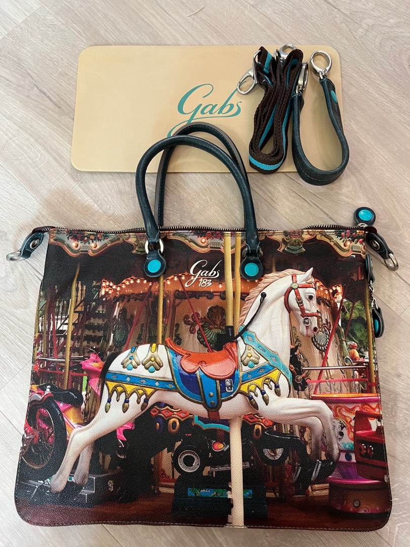 Gabs 193 #Carousel #Green Blue with Carousel #Made in Italy #With small shopping bag inside # ...