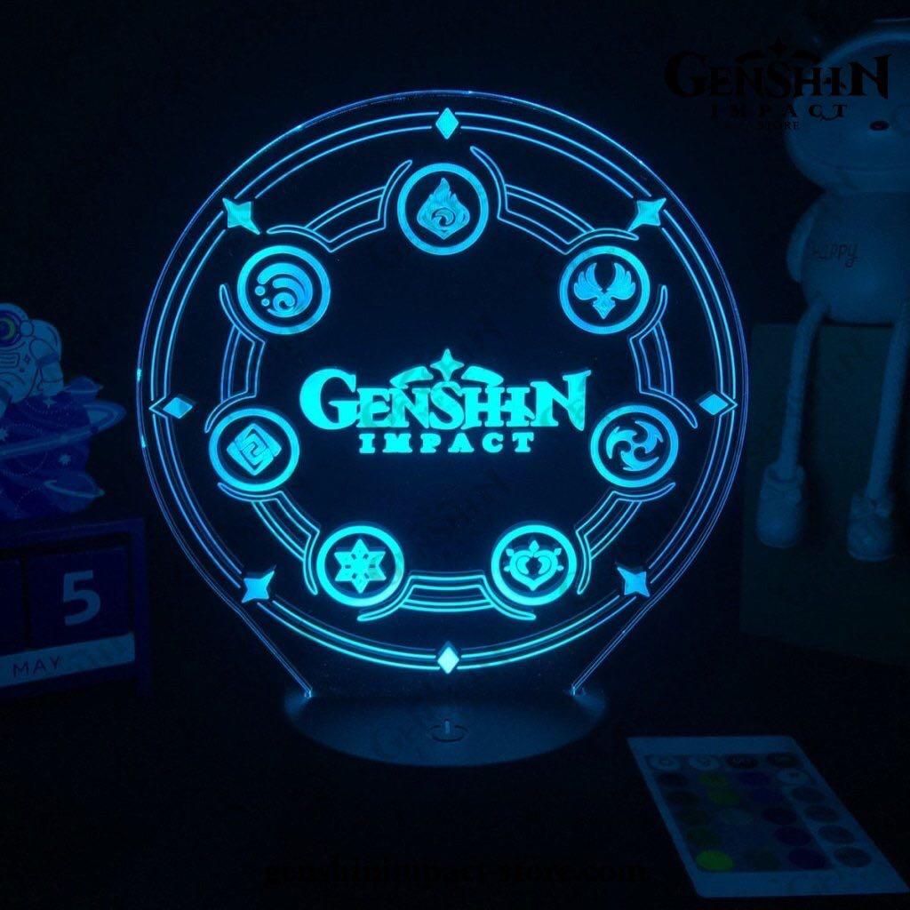 Genshin Impact 3D Led Illusion Night Lights 3 7 or 16 color Changing ...