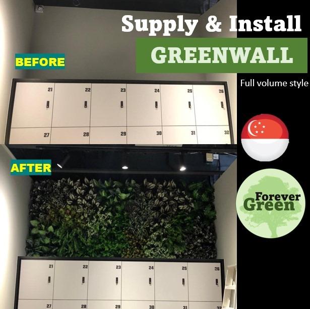Greenwall Vertical Garden Artificial Faux Fake Leaves SG, Furniture & Home Living, Home Decor ...