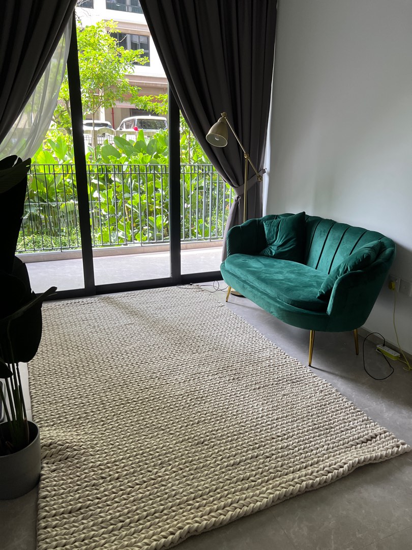 HOOGA tufted wool rug, Furniture & Home Living, Home Decor, Carpets ...