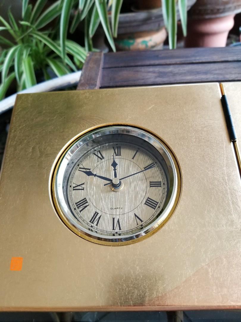 Japanese vintage Folding Gold leaf Laquer folding stand table clock ...