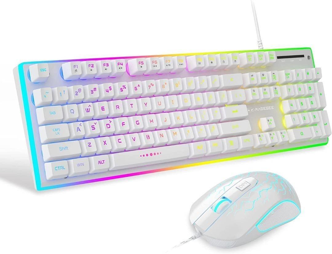 MageGee Gaming Keyboard and Mouse Combo, True RGB Backlit Membrane ...