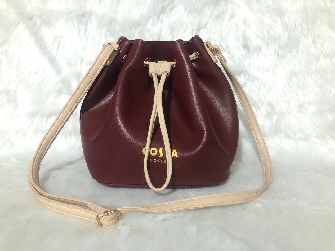 Maroon Sling Bucket Bag, Women's Fashion, Bags & Wallets, Purses ...