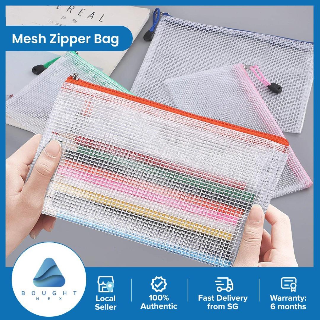 Mesh Zipper Bag Portable Bag Documentation Storage Document Pouch File ...
