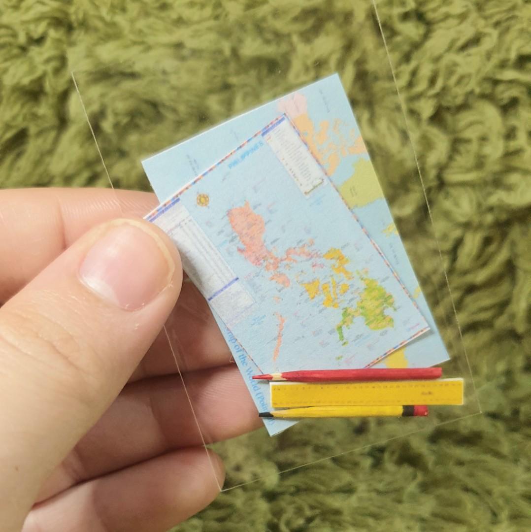 miniature world map philippine map pencils riler school supplies ...