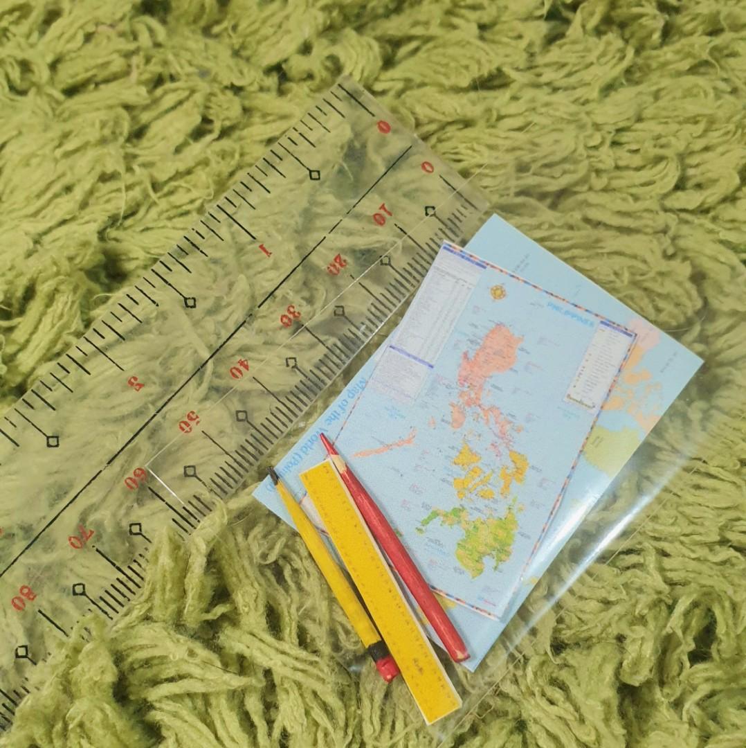 miniature world map philippine map pencils riler school supplies ...