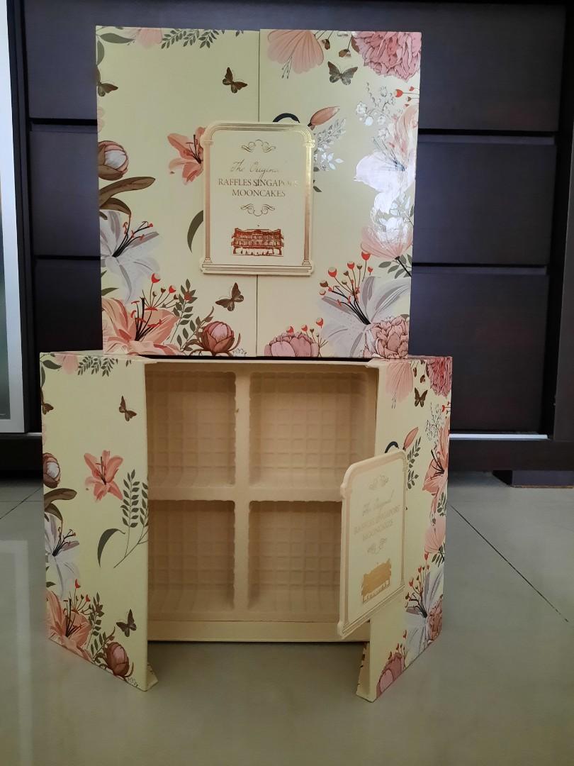 Mooncake boxes from Intercon, MBS and Raffles Hotel, Furniture & Home ...