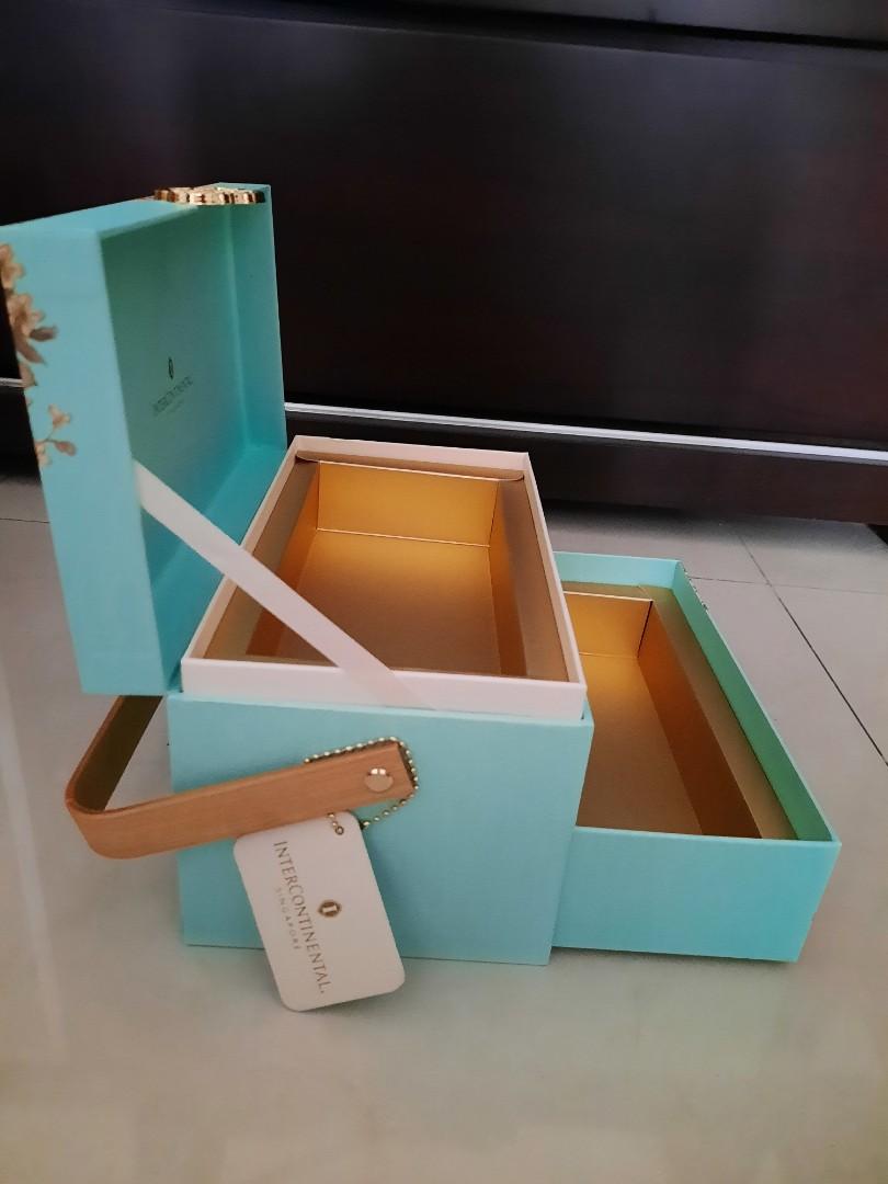 Mooncake boxes from Intercon, MBS and Raffles Hotel, Furniture & Home ...