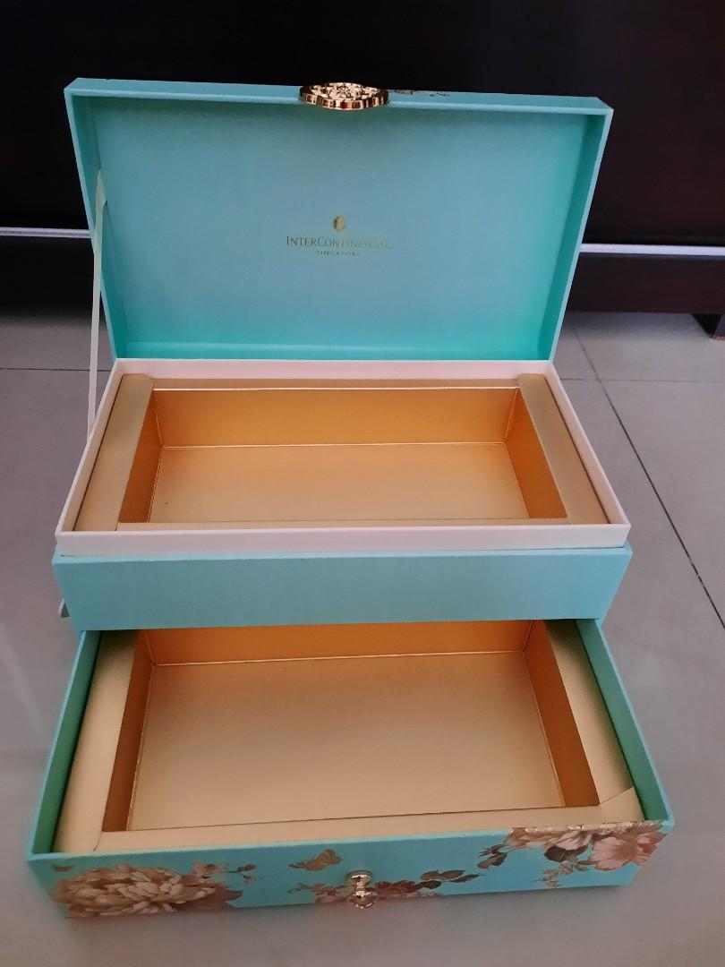 Mooncake boxes from Intercon, MBS and Raffles Hotel, Furniture & Home ...