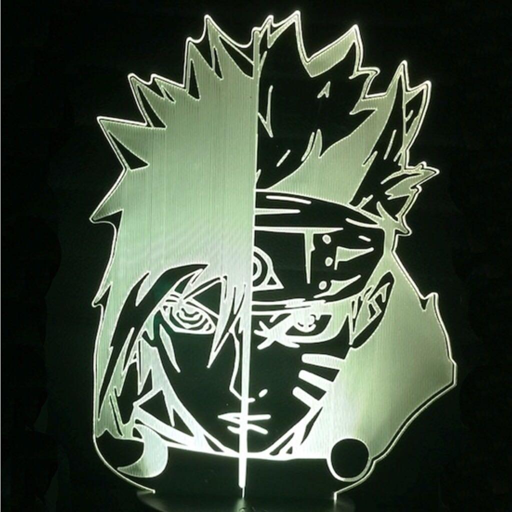 Naruto sasuke kakashi 3D Led Illusion Night Lights Touch Remote 16 ...