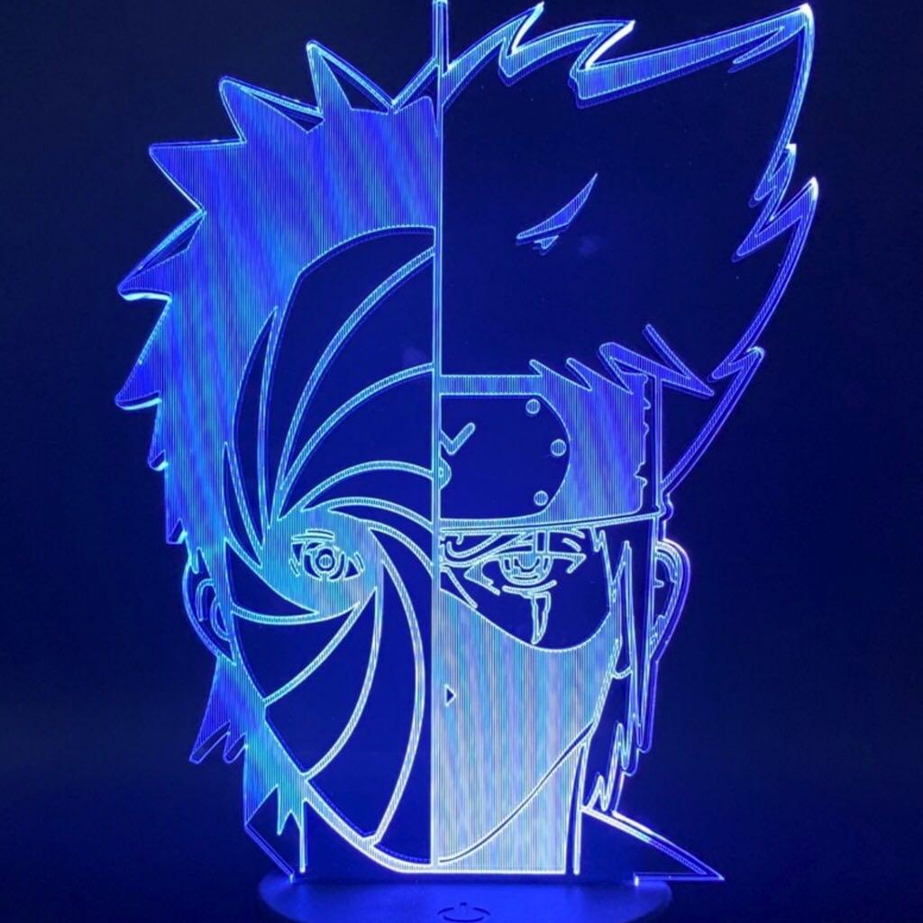 Naruto sasuke kakashi 3D Led Illusion Night Lights Touch Remote 16 ...