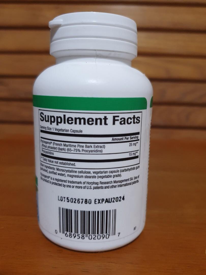 Natural Factors Pycnogenol (French Maritime Pine Bark Extract) 25 mg ...