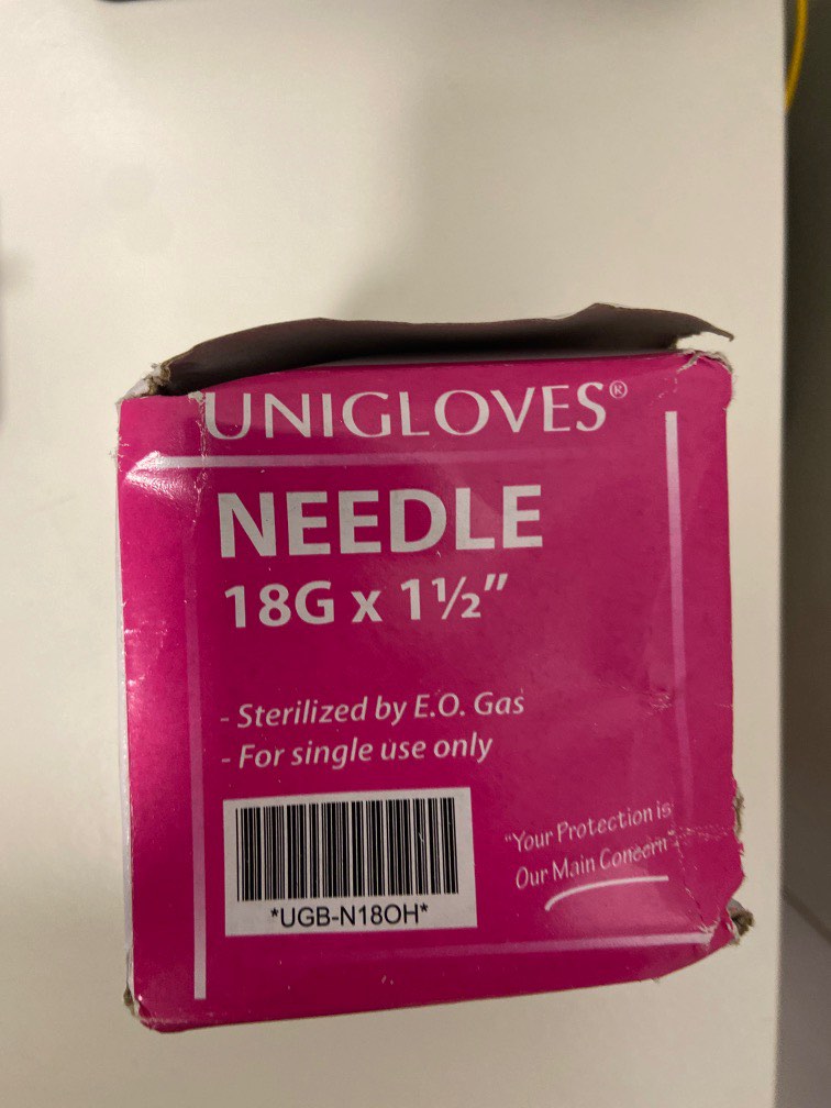 Needle 18G 1.5 inches, Health & Nutrition, Medical Supplies & Tools on ...
