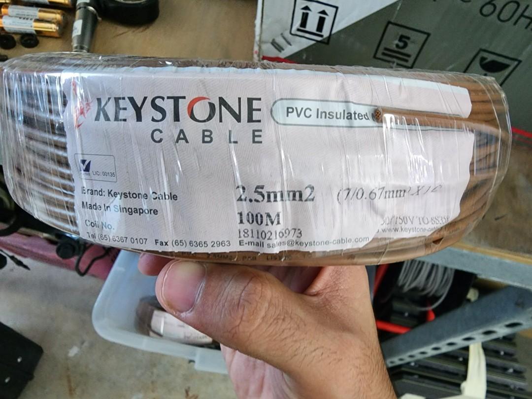 NEW Electrical Cable 2.5mm 100m reel Keystone, TV & Home Appliances ...