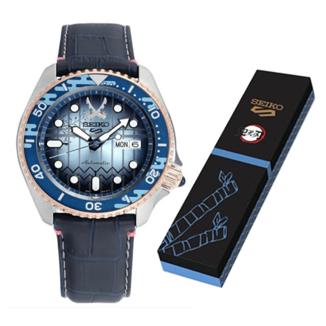 NEW Seiko Demon Slayer SRPJ26K1 SRPJ26 Hashibira Inosuke Blue Leather ...