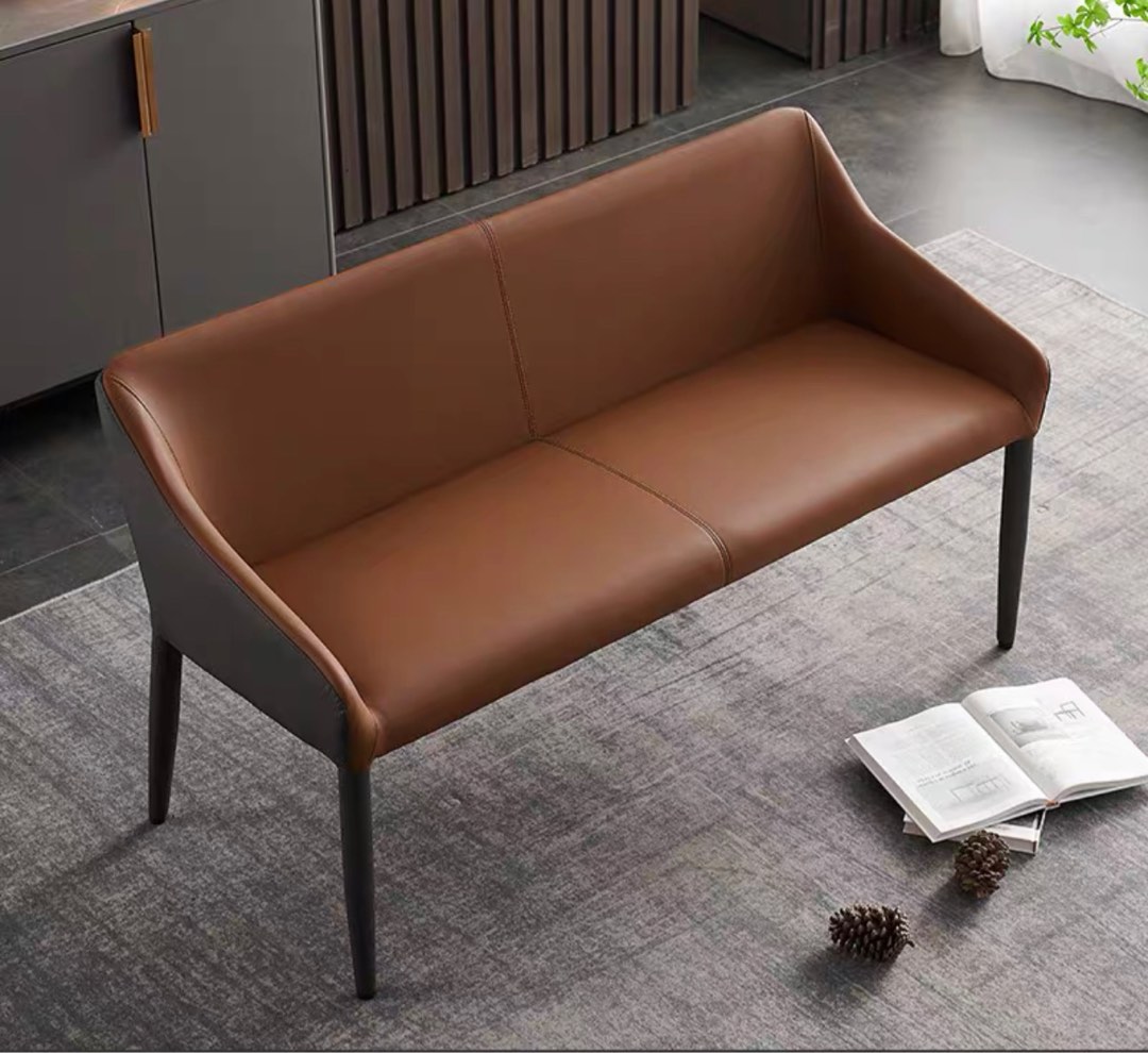 Nordic 2 Seater Bench with Backrest, Furniture & Home Living, Furniture ...