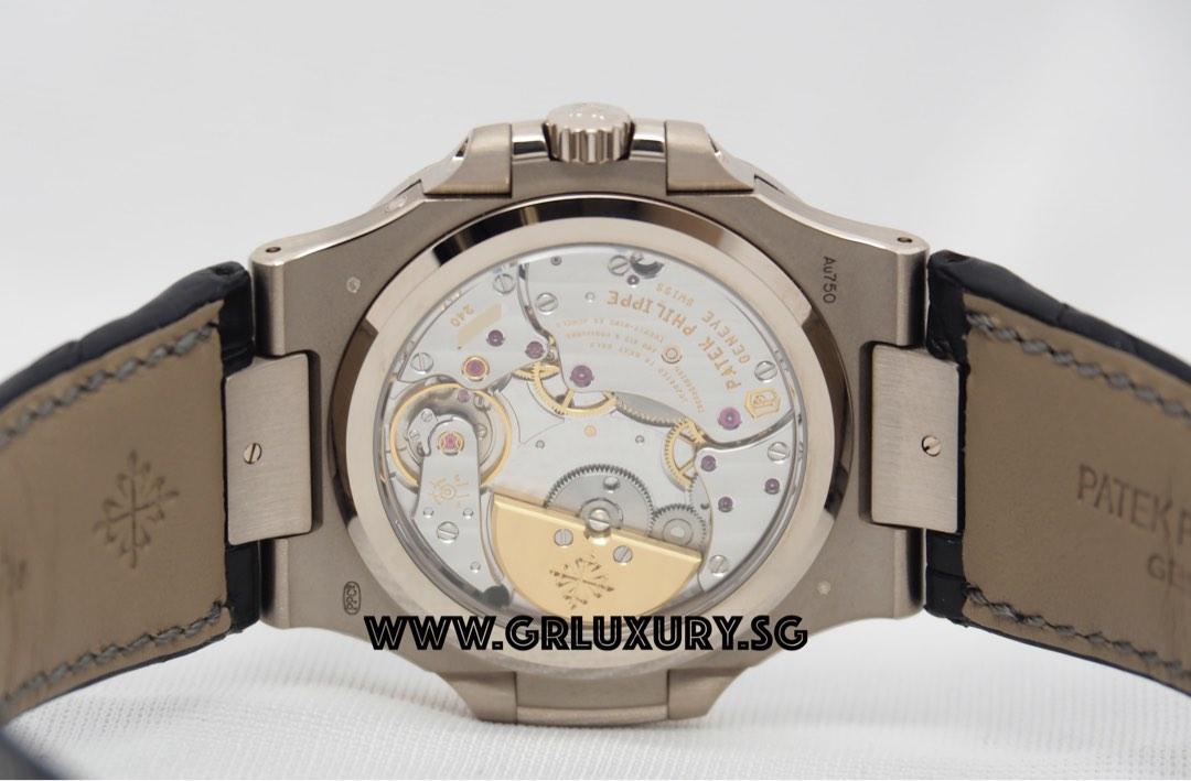 Patek Philippe 18K White Gold Nautilus Moonphase Power Reserve Ref ...