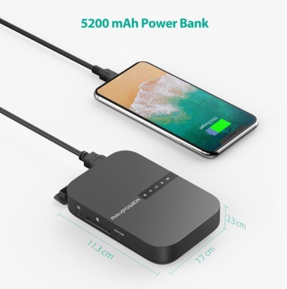 RAVPower FileHub, Travel Router, Wireless SD Card Reader, Photo Backup ...