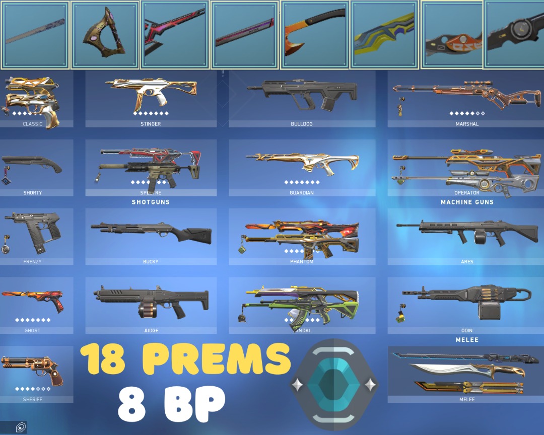 RGX BLADE/RGX2.0 BUNDLE 18 PREMIUM SKIN//CHEAP VALORANT ACCOUNT STACKED ...