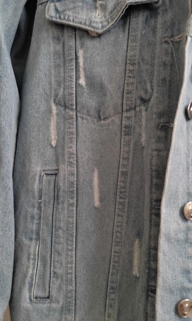 Ripped jeans denim jacket, Women's Fashion, Coats, Jackets and ...