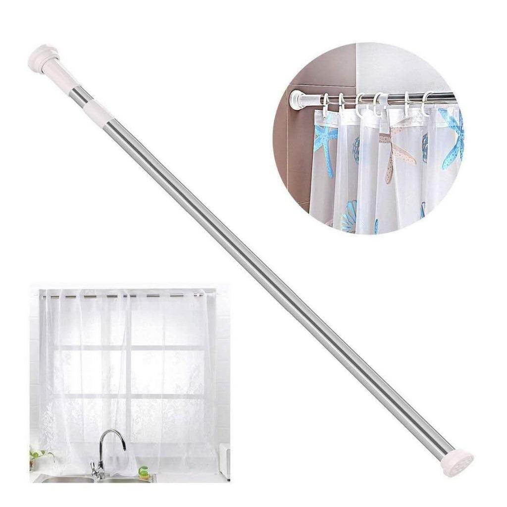 Stainless Steel Curtain Rod Set Adjustable Curtain Rod Tension Rod ...