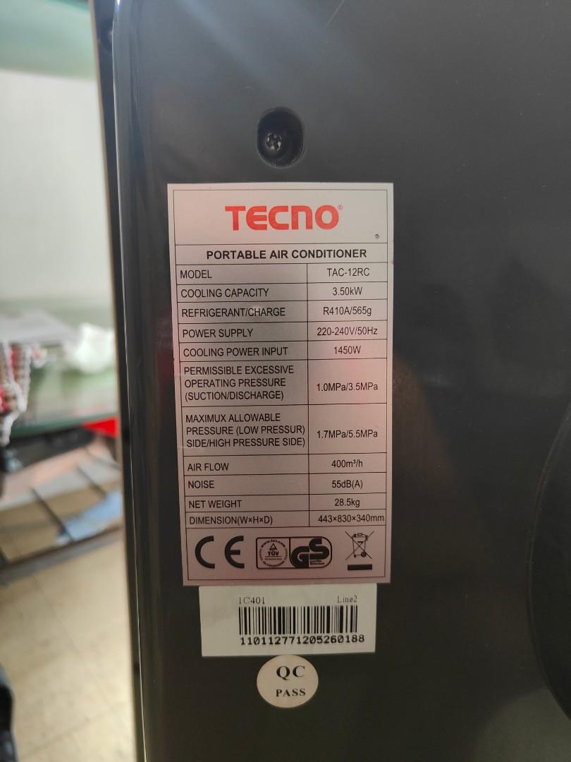 Tecno Portable Air Conditioner, TV & Home Appliances, Air Conditioners ...