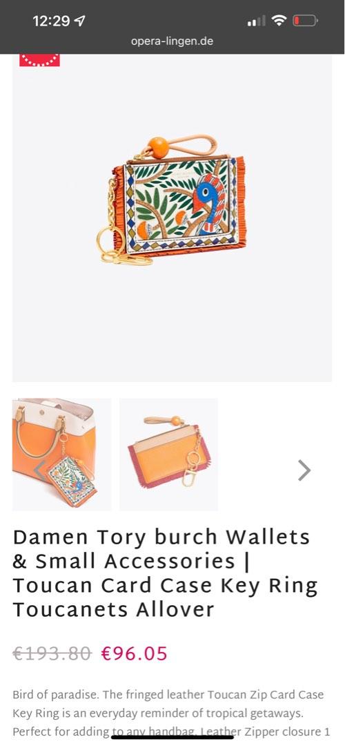 Tory Burch Toucan Card Case Key Ring Toucanets Allover, Women's Fashion, Bags & Wallets, Wallets ...