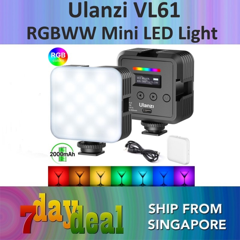 Ulanzi VL61 Rechargeable Mini RGBWW LED Video Light For Mirrorless ...