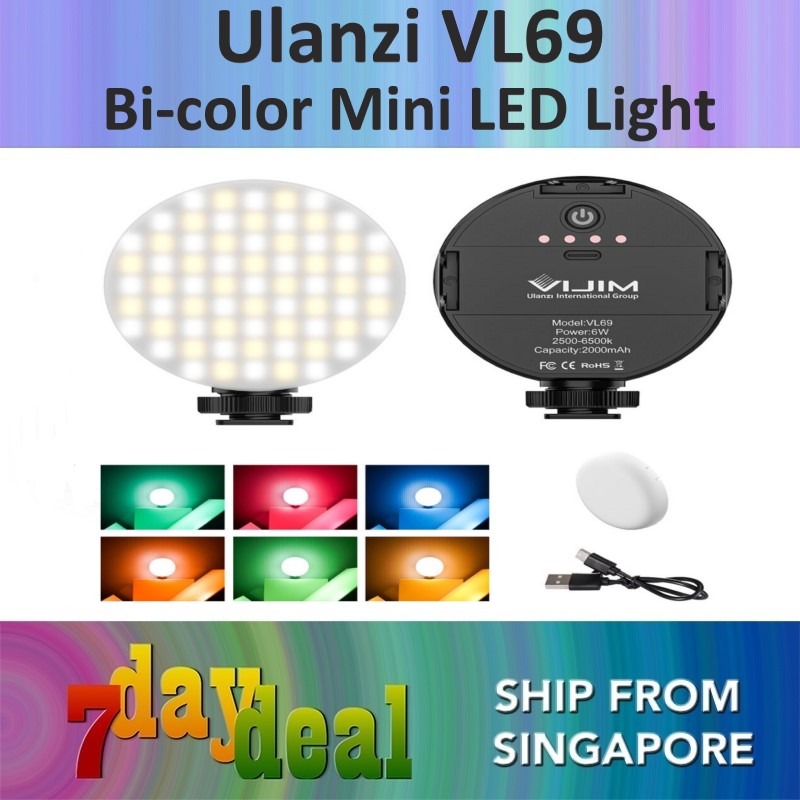 Ulanzi VL69 Rechargeable Mini Bicolor LED Video Light For Mirrorless ...