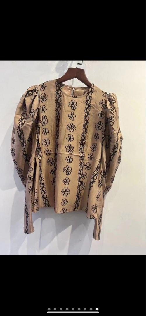Ulla Johnson Layla silk blouse, birch white and orange, Women's Fashion ...