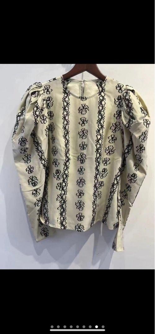 Ulla Johnson Layla silk blouse, birch white and orange, Women's Fashion ...